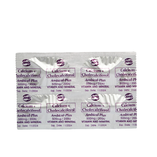 AMBICAL-PLUS Calcium / Cholecalciferol (Vit. D3) 500mg / 200IU Tablet 1 ...